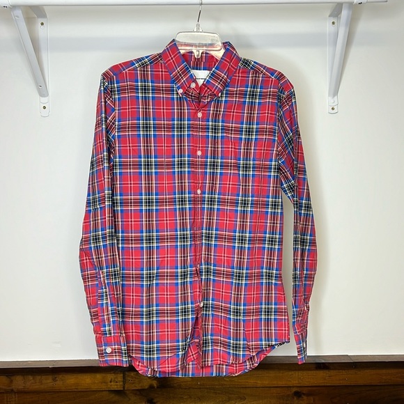 American Eagle Outfitters | Shirts | Aeo Red Plaid Cotton Button Down ...